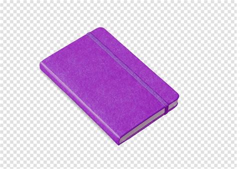 Premium Psd Purple Closed Notebook Isolated On White