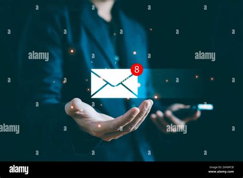New Email Notification Concept Business People Touch Email Icon