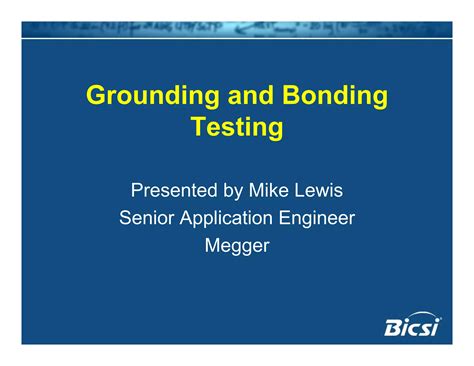 Grounding And Bonding Testing Pdf