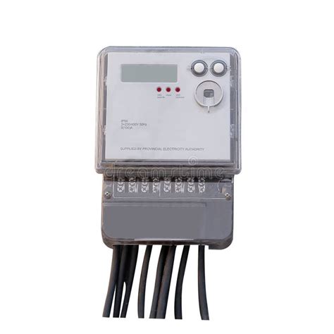 To Installed Digital Power Metero Or Electricity Meter On White Stock