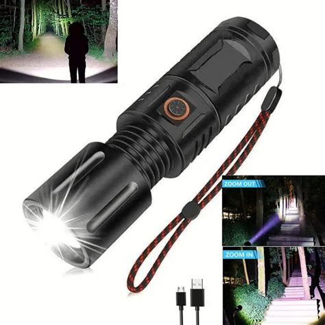 Rechargeable Led Torch Light Waterproof Strong Led Flashlight With Power Bank
