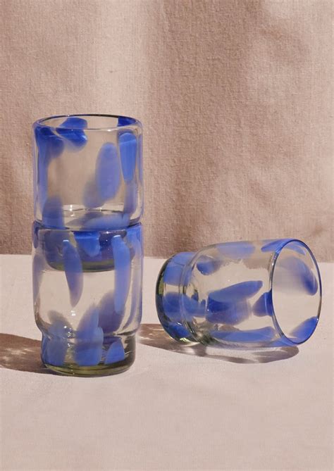 Periwinkle Stacking Glass Tumbler Leif