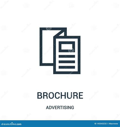 Brochure Icon Vector From Advertising Collection Thin Line Brochure Outline Icon Vector