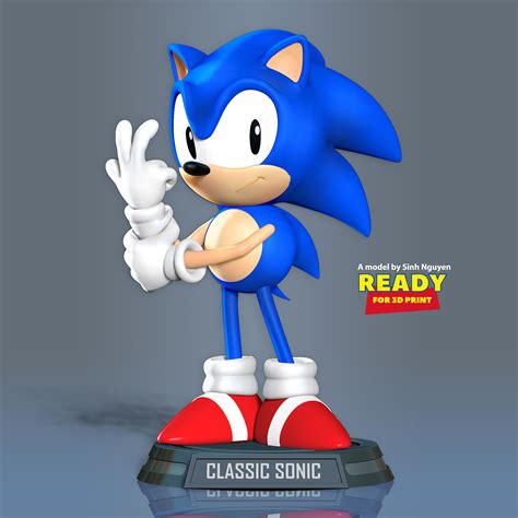 Classic Sonic The Hedgehog 3d Model 3d Printable Cgtrader