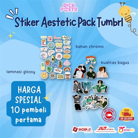 Jual Sticker Aesthetic Pack Ukuran A6 Stiker Tumblr Estetik Setiker Case Hp Stiker Helm