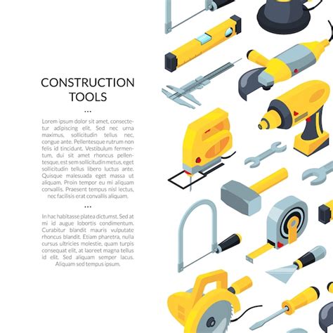 Premium Vector Construction Tools Isometric Accesories