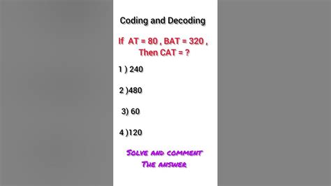 Coding And Decoding Coding Reasoning Mathstricks Youtube
