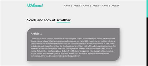 create custom side scrollbar using html and css source code