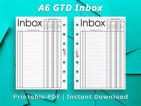 A6 Gtd Inbox Printable Planner Insert Pdf File Etsy A6 Gtd Inbox Printable Planner Insert Pdf File Etsy
