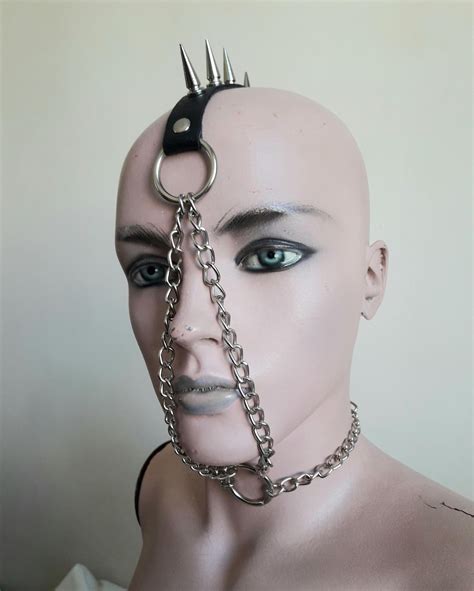 Spike Mask Punk Mask Sex Mask Submissive Mask BDSM Face Mask Sex Play Mask Black Sex Mask