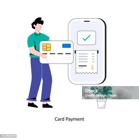 카드 결제 플랫 스타일 디자인 벡터 일러스트 레이 션입니다 스톡 일러스트레이션 고객에 대한 스톡 벡터 아트 및 기타 이미지