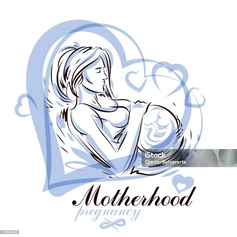 孕婦美麗的身體輪廓 母親要繪製的向量插圖產前中心和孕產婦準備門診宣傳傳單向量圖形及更多海報圖片 海報 產科醫生 人 Istock