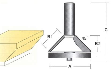 Chamfer Bit Router Edge Forming Inverted Chamfer Dual Flute TCT Deg Inch Shank