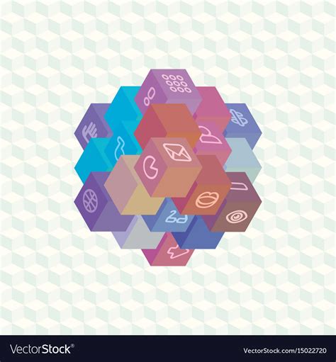 Isometric Projection Infographic Array Cubes Vector Image