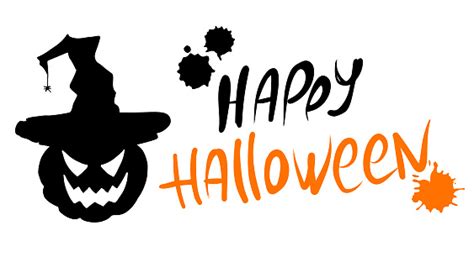해피 할로윈 레터링과 마녀 모자에 호박 손으로 쓴 현대 서예 벡터 그림입니다 배너 포스터 전단지 인사말 카드에 대한 템플릿입니다 귀신에 대한 스톡 벡터 아트 및 기타 이미지