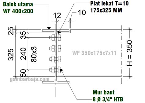 [5] Sambungan Struktur Baja Profil Wf 350 Dan Pehitungan Biaya Gambar