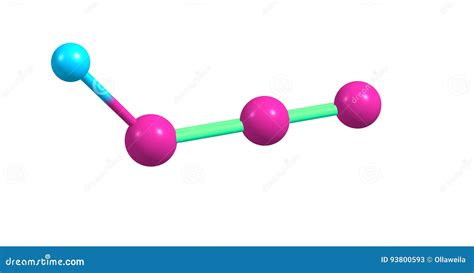 Hydrazoic Acid Molecular Structure Isolated On White Stock Illustration