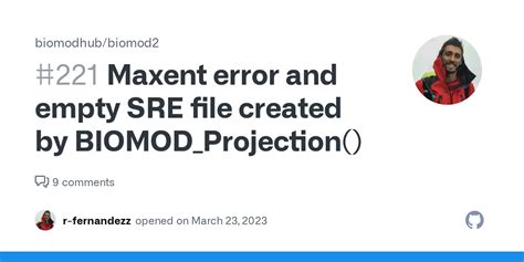Maxent Error And Empty Sre File Created By Biomodprojection · Issue