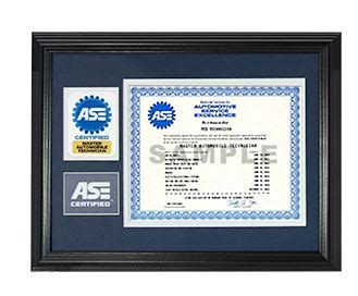 Ase Certificate And Insignia Frame Eg Online Store Form