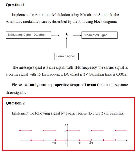 Question 1 Implement The Amplitude Modulation Using Chegg Com