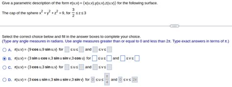 Solved Give A Parametric Description Of The Form Chegg