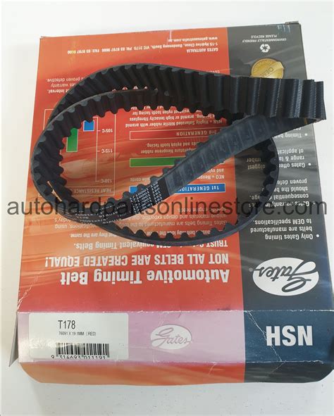 Gates Timing Belt Hsn T178 76091x191mm Red Auto Hardparts