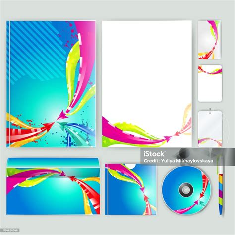 색 요소와 기업의 정체성 템플릿입니다 벡터 Brandbook 보고서 및 지침에 대 한 회사 비즈니스 스타일 추상적인 패턴 테마