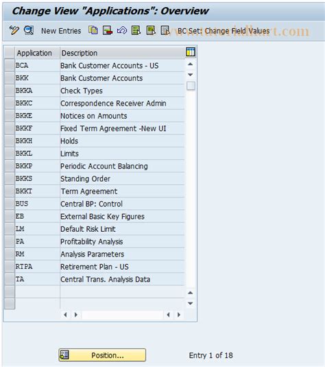 F S SAP Tcode CA Control Applications