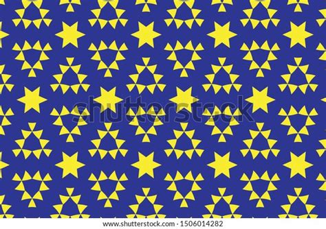 Triangle Hexagram Geometric Pattern Blue Yellow Stock Vector Royalty Free 1506014282