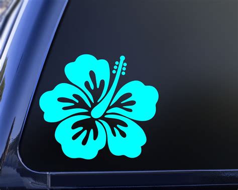 Hibiscus Flower Vinyl Decal Waterproof Decal Car Window Decal Etsy