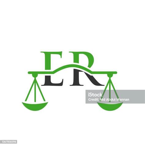법률 회사 편지 Er 로고 디자인 변호사 법무부 법률 변호사 법률 변호사 서비스 법률 사무소 규모 법률 회사 변호사 기업 기업 Er 초기 편지 로고 템플릿 개념에 대한 스톡