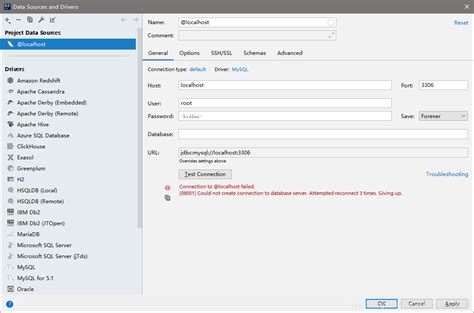 关于datagrip和idea连接mysql 出现 08001 错误的解决方法datagrip连接sql Server失败提示08001
