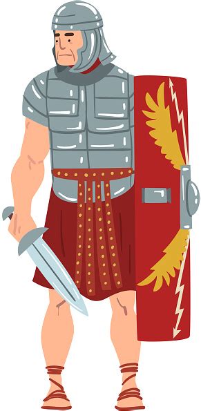 고대 로마 전사 수컷 로마 군단 또는 검과 방패 벡터 일러스트와 군인 캐릭터 로마 양식에 대한 스톡 벡터 아트 및 기타 이미지 로마 양식 고대의 군대 Istock