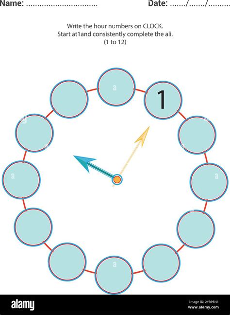 Printable Clock Face Activity Stock Vector Images Alamy