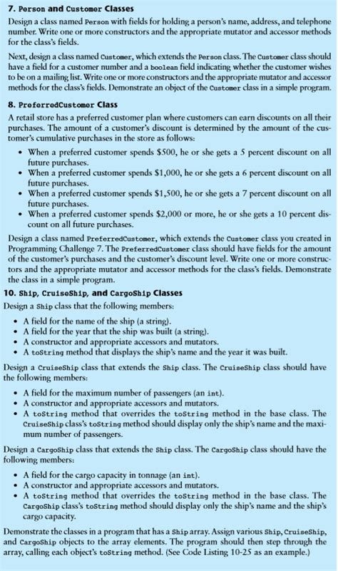 Solved 7 Person Customer Classes Design Class Named Person Fields Holding Person S Name