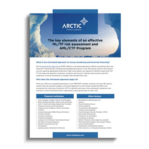 The Key Elements Of An Effective ML TF Risk Assessment And AML CTF