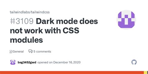 Dark Mode Does Not Work With Css Modules · Discussion 3109