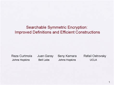 Searchable Symmetric Encryption Improved Definitions And Efficient