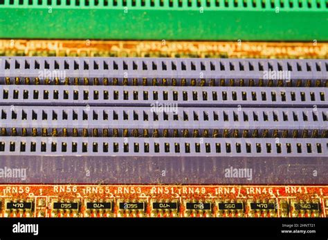 Memory Slots On The Motherboard Close Up Ram Socket Connector On The Memory Slots On The Motherboard Close Up Ram Socket Connector On The