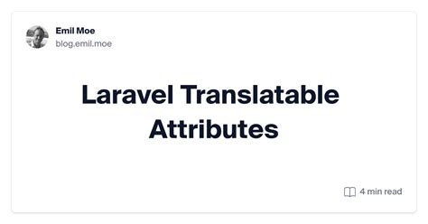 Laravel Translatable Attributes