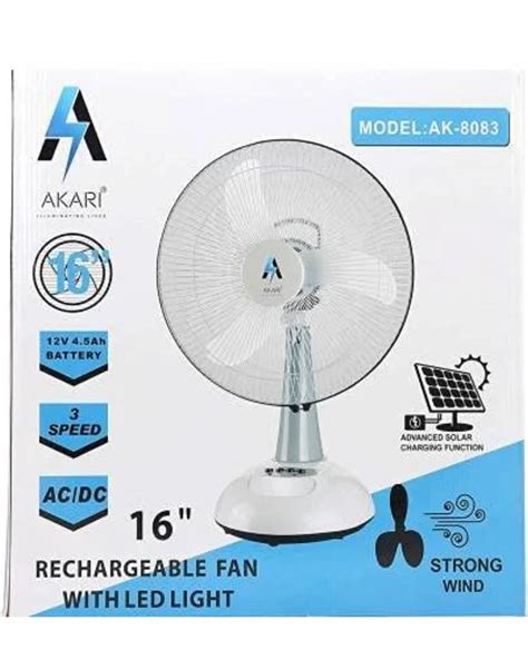 White Pvc Akari Rechargeable Table Fan 16 At ₹ 3600piece In Chennai