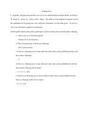 Problem Set 4 Docx Problem Set 4 8 In Gerbils The Gene That Specifies Coat Color Is Sex