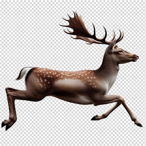 Premium Psd A Deer With Antlers Is Running In Front Of A Checkered