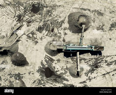 Mining Quarry With Special Heavy Equipment Open Pit Excavation Dolomite Mine View From Above