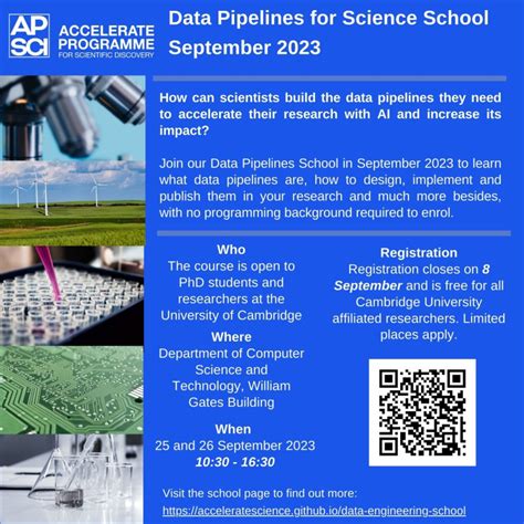 accelerate science s ‘data pipelines for science school cambridge