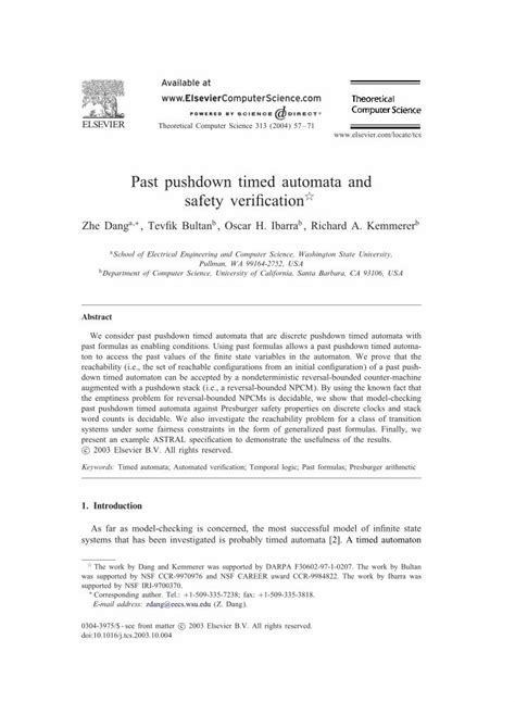Pdf Past Pushdown Timed Automata And Safety Verification Dokumen Tips