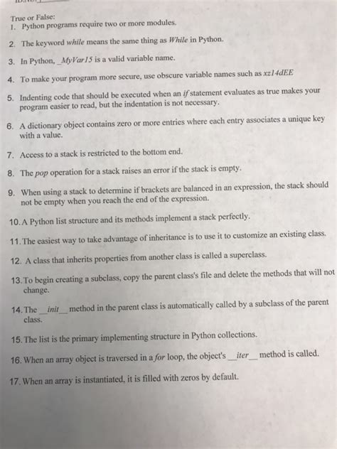 Solved True Or False Python Programs Require Two Or More
