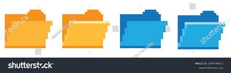 Set Folder Pixel Art Icon Isolated Stock Vector Royalty Free 2244799611 Shutterstock
