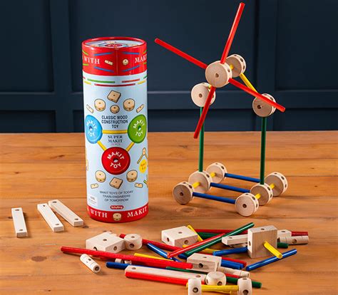 Schylling Mkt Super Makit Classic Wood Constructiono Set 70 Piece