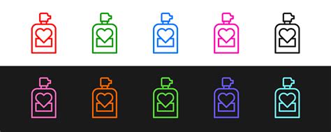 라인 향수 아이콘을 흑백 배경에 분리하여 설정합니다 3 월 8 국제 행복한 여성의 날 해피 발렌타인 데이 벡터 0명에 대한 스톡 벡터 아트 및 기타 이미지 Istock